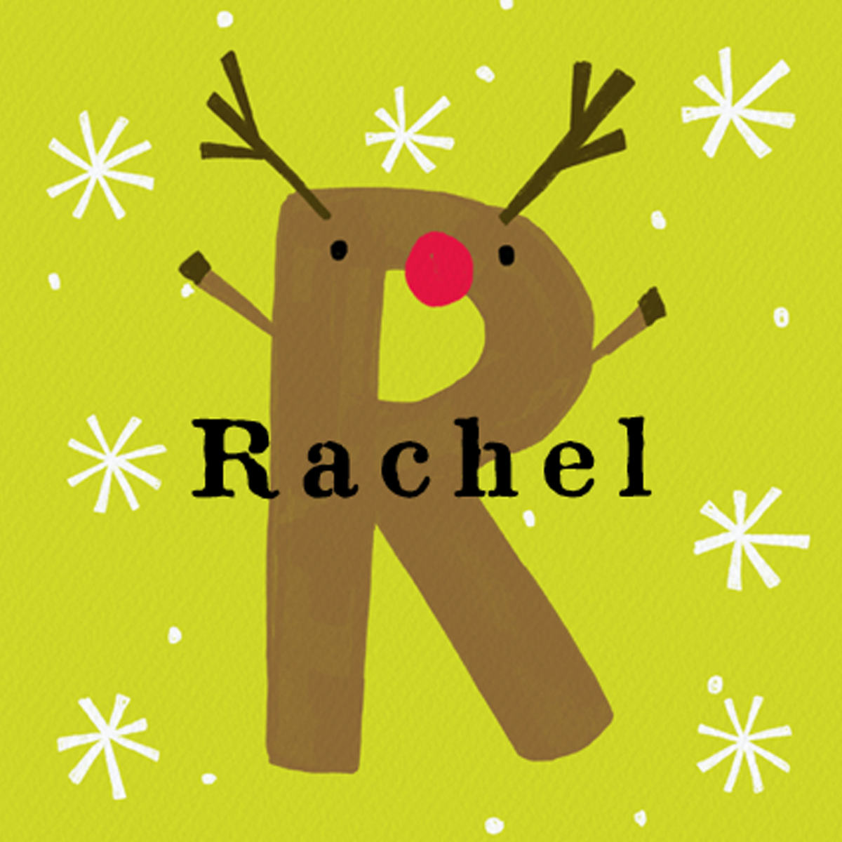 Personalised Reindeer Monogram Letter R Christmas Card – Hallmark