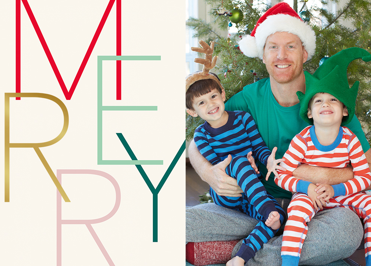 Personalised Merry Text Photo Christmas Card – Hallmark