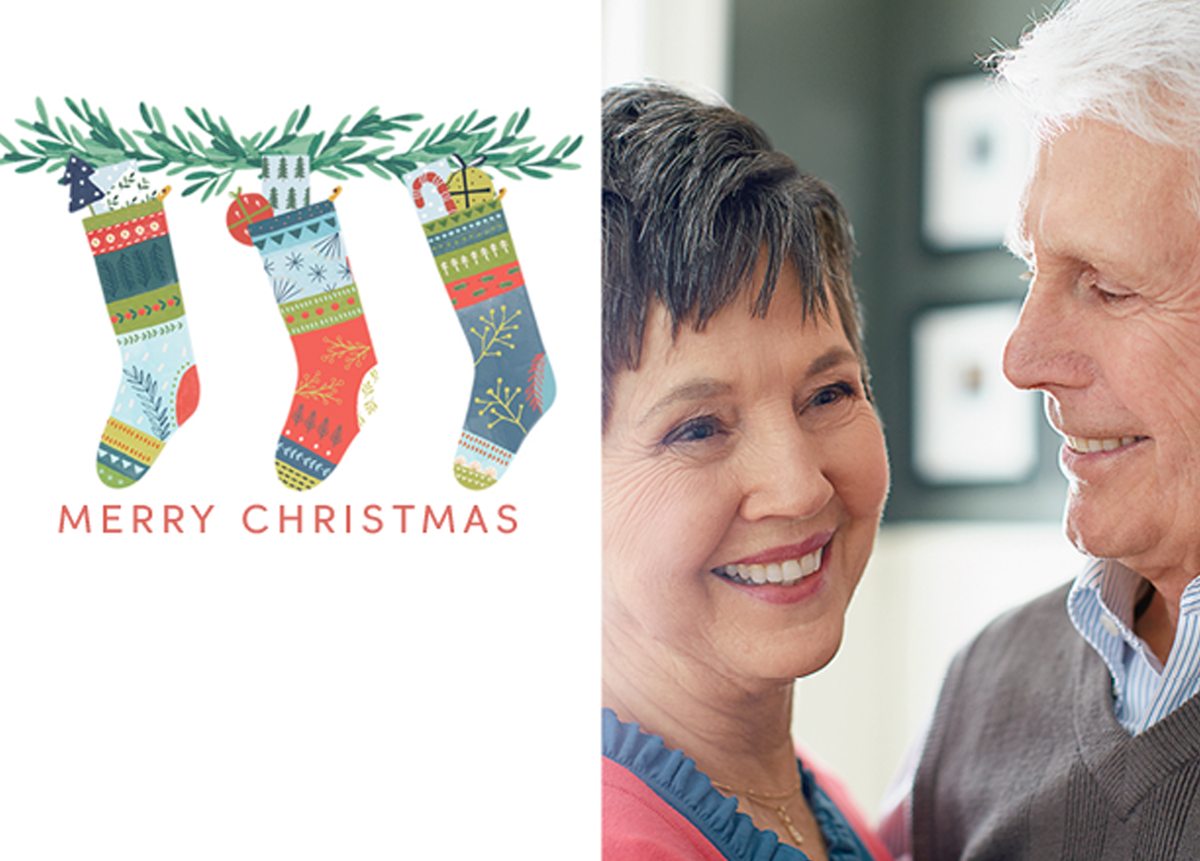 Personalised Stockings And Wreath Photo Christmas Card – Hallmark