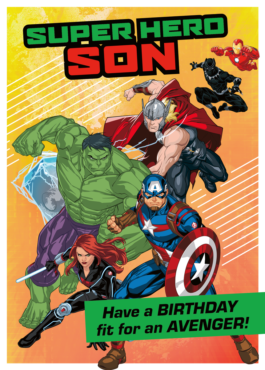 Personalised MARVEL Avengers Birthday Card For Son | Hallmark UK