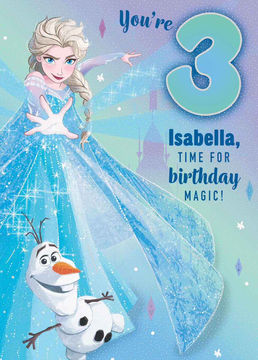 Personalised Disney Frozen 3rd Birthday Card | Hallmark UK
