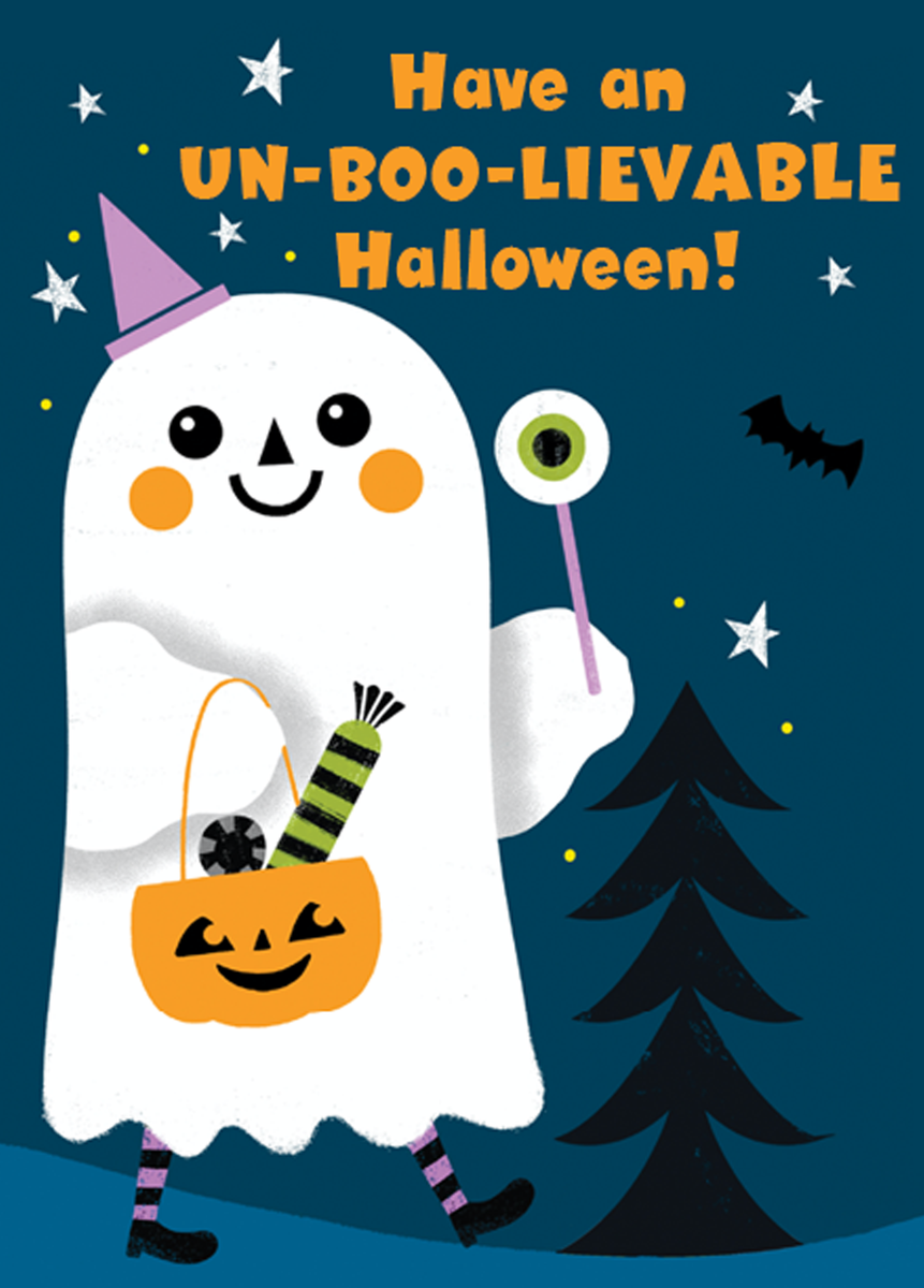 Kids Personalised Cute Ghost Halloween Card – Hallmark