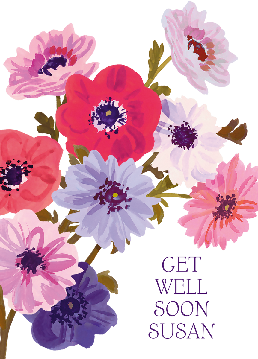 Personalised & Editable Florals Get Well Soon Card | Hallmark UK