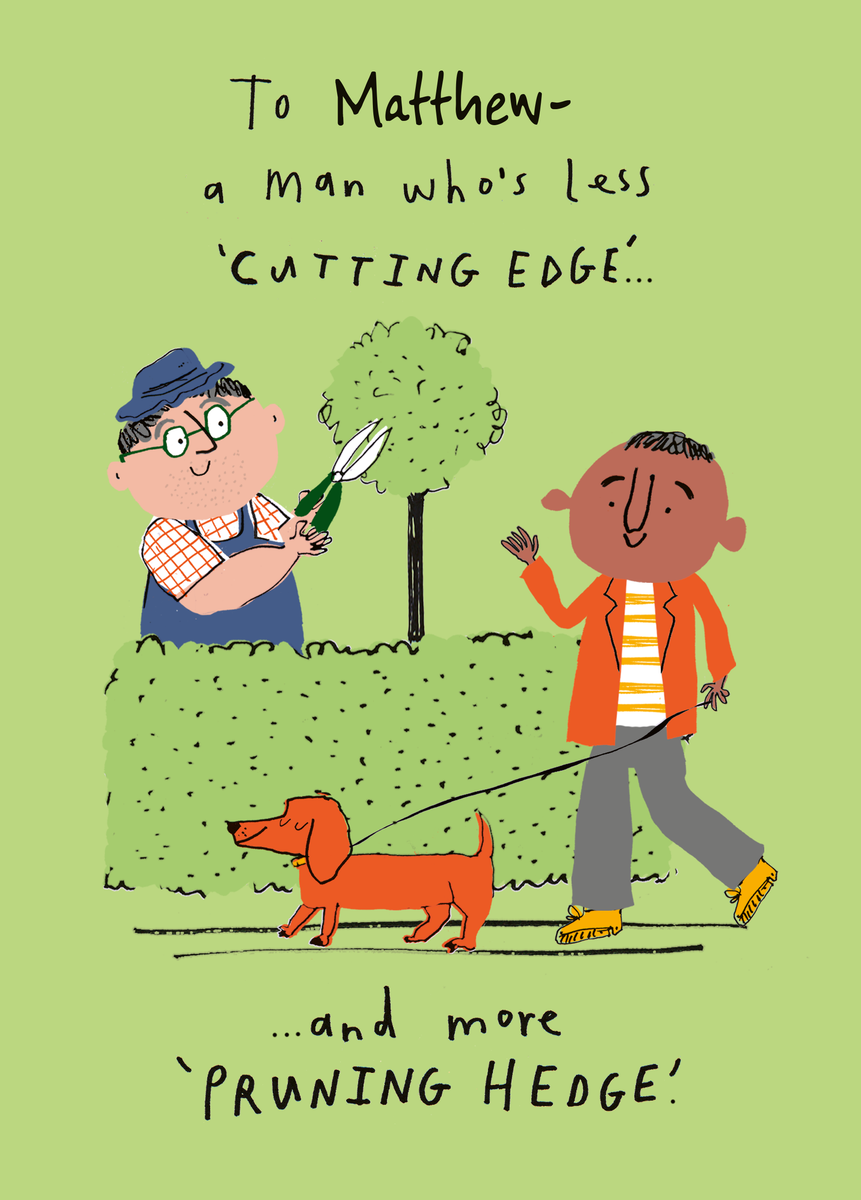 Personalised Editable Funny 'Pruning Hedge' Birthday Card | Hallmark