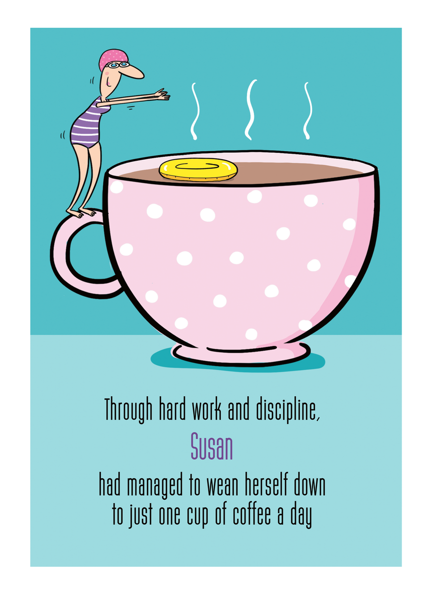 Personalised Editable Funny Large Coffee Cup Birthday Card | Hallmark