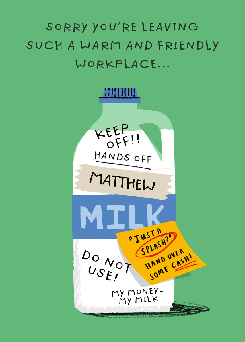 Personalised & Editable Funny Milk Leaving Card | Hallmark UK