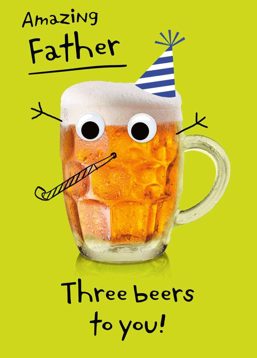 Personalised Editable Pint Glass Father Greeting Card | Hallmark UK