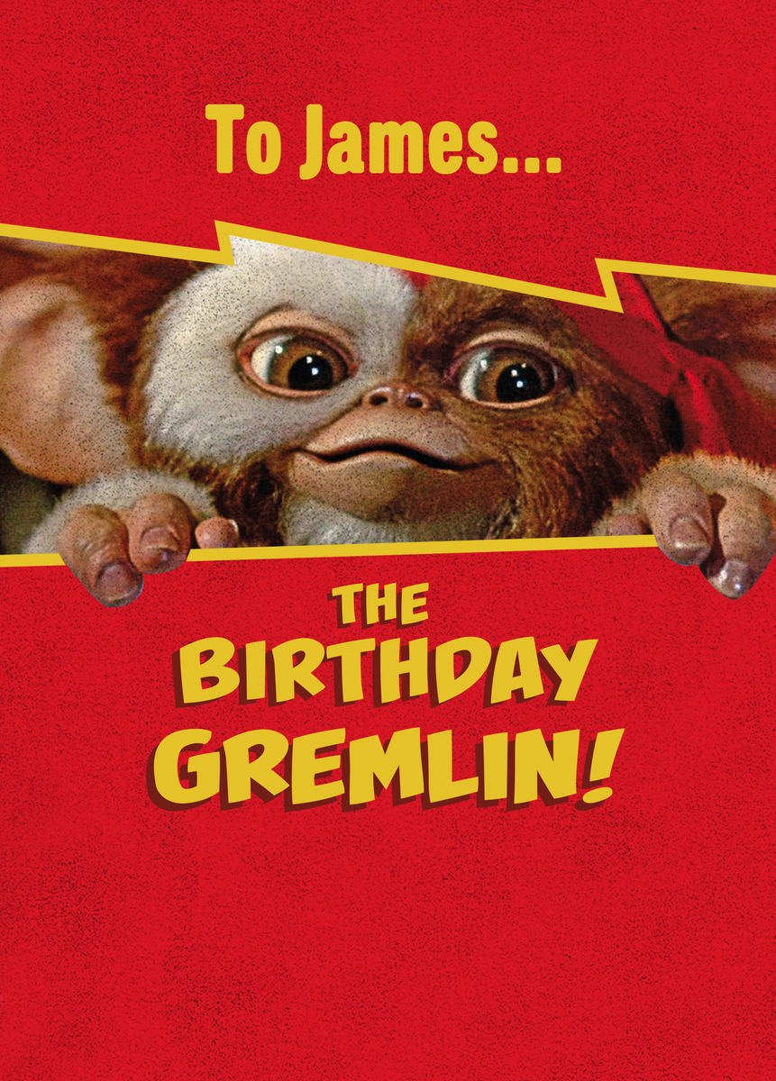 Personalised Red Gizmo Gremlins Birthday Card | Hallmark UK