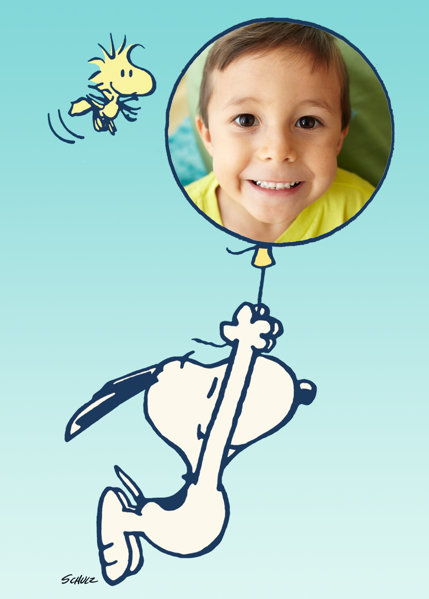 Personalised PEANUTS SNOOPY Balloon Photo Upload Card | Hallmark UK