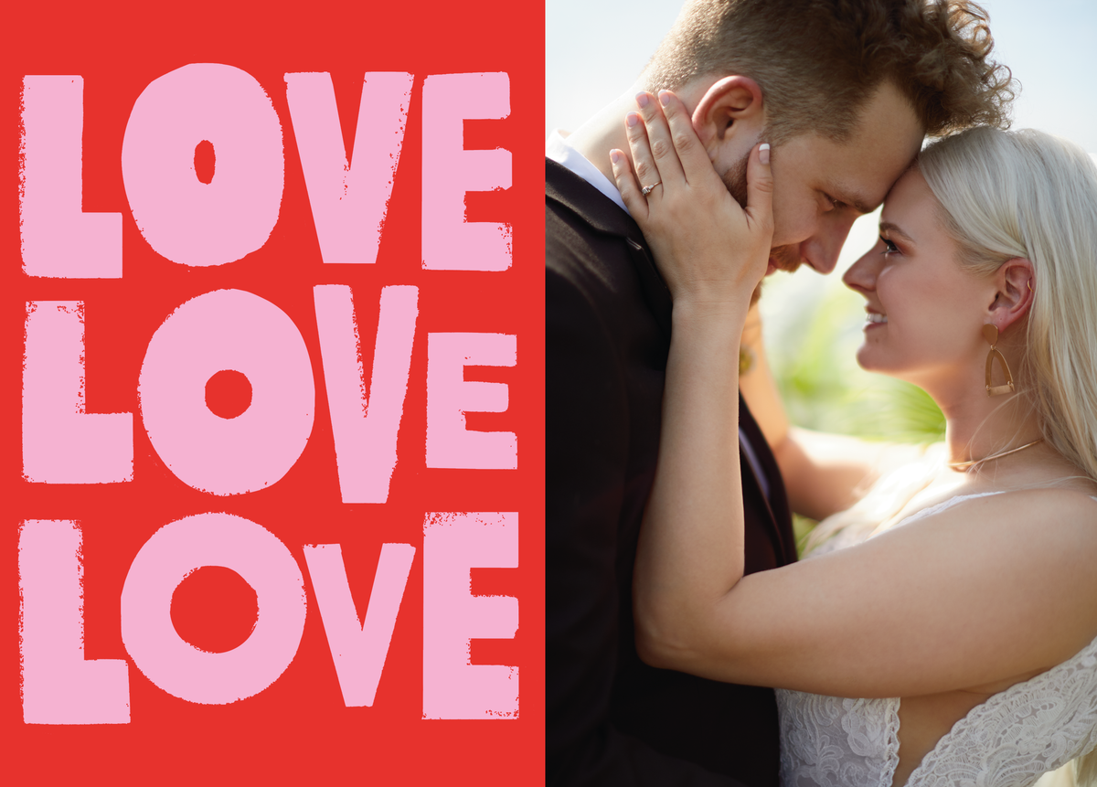 Personalised Photo Upload Pink LOVE Greeting Card | Hallmark UK