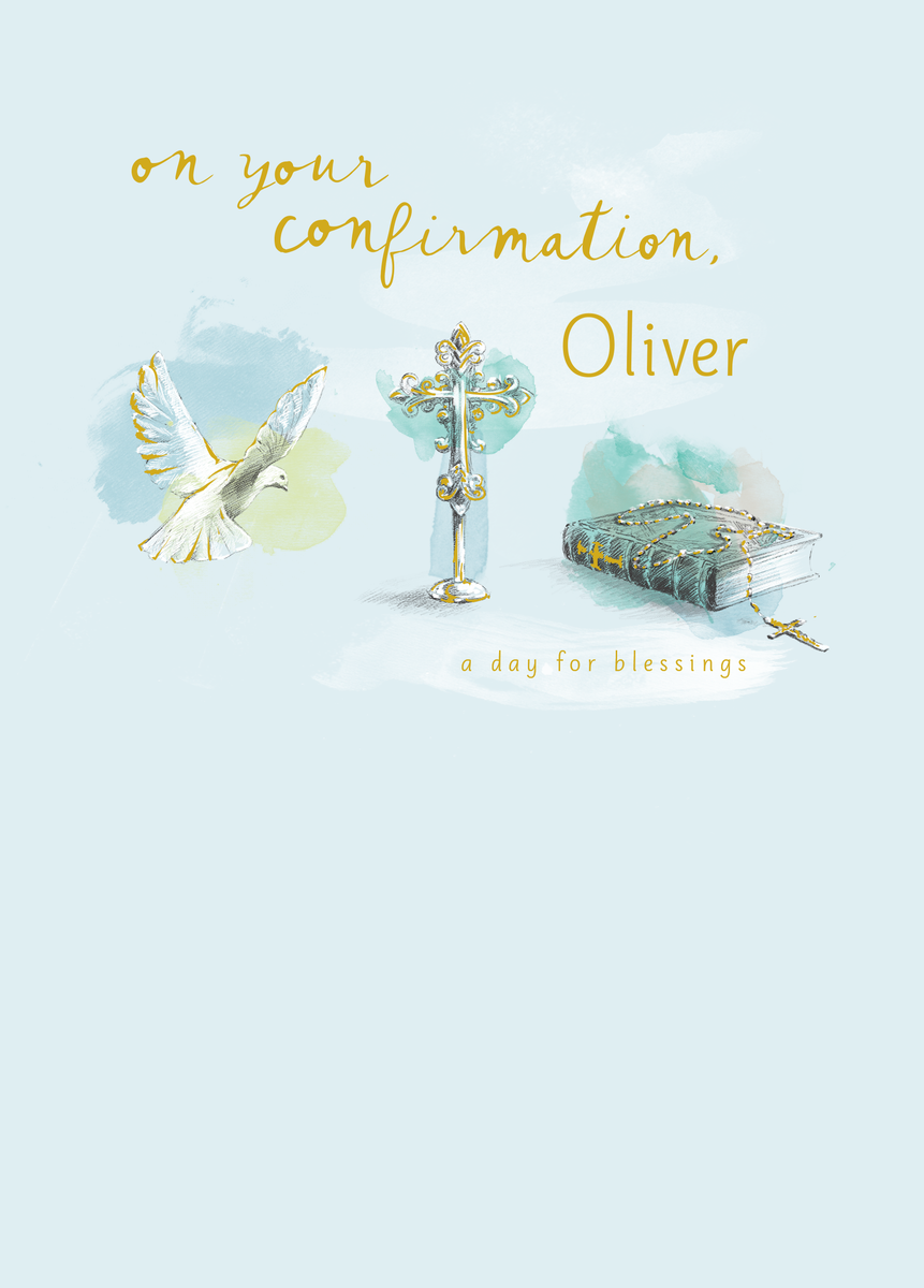 Personalised Editable Blue Religious Confirmation Card | Hallmark UK