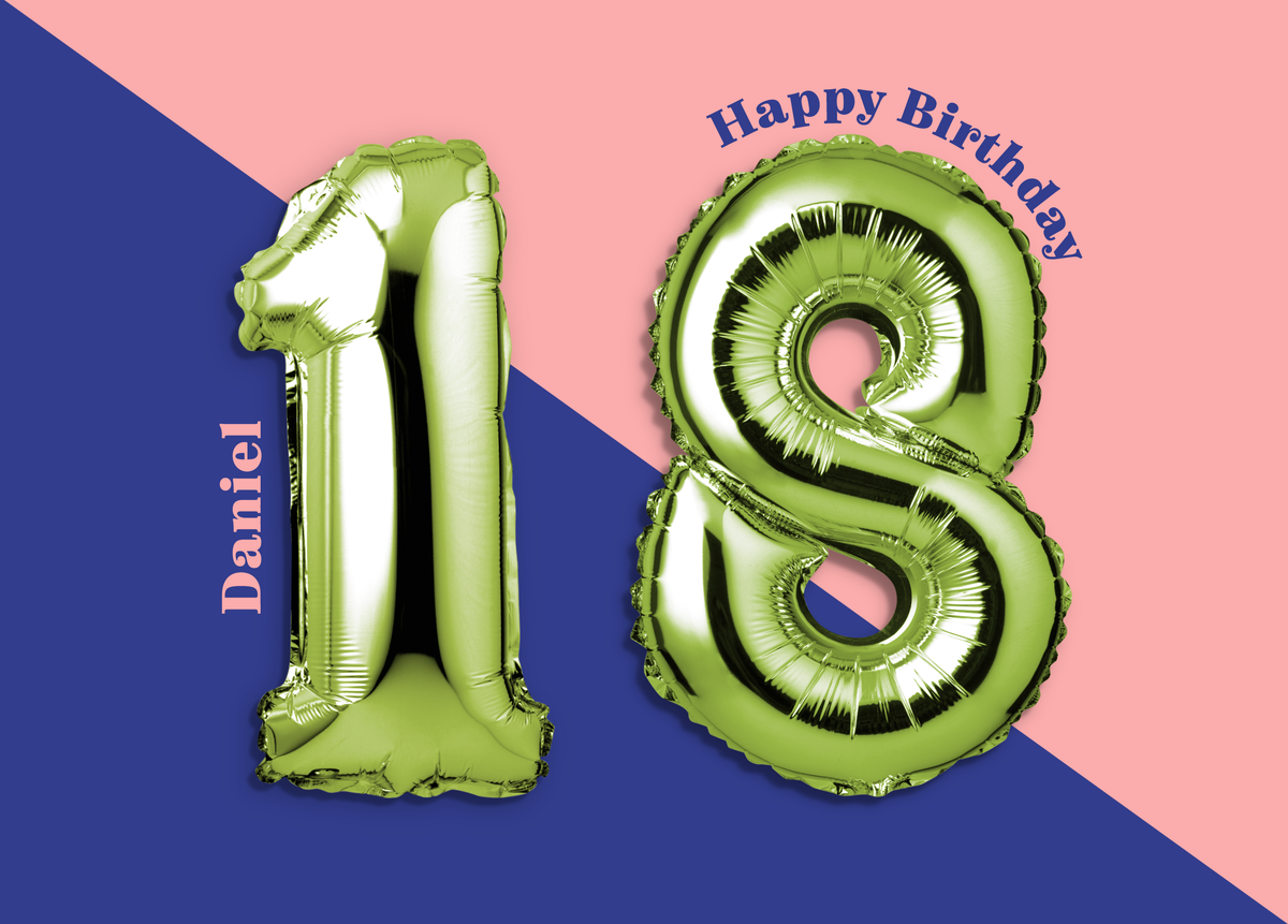 Personalised & Editable Foil Balloon 18th Birthday Card | Hallmark UK