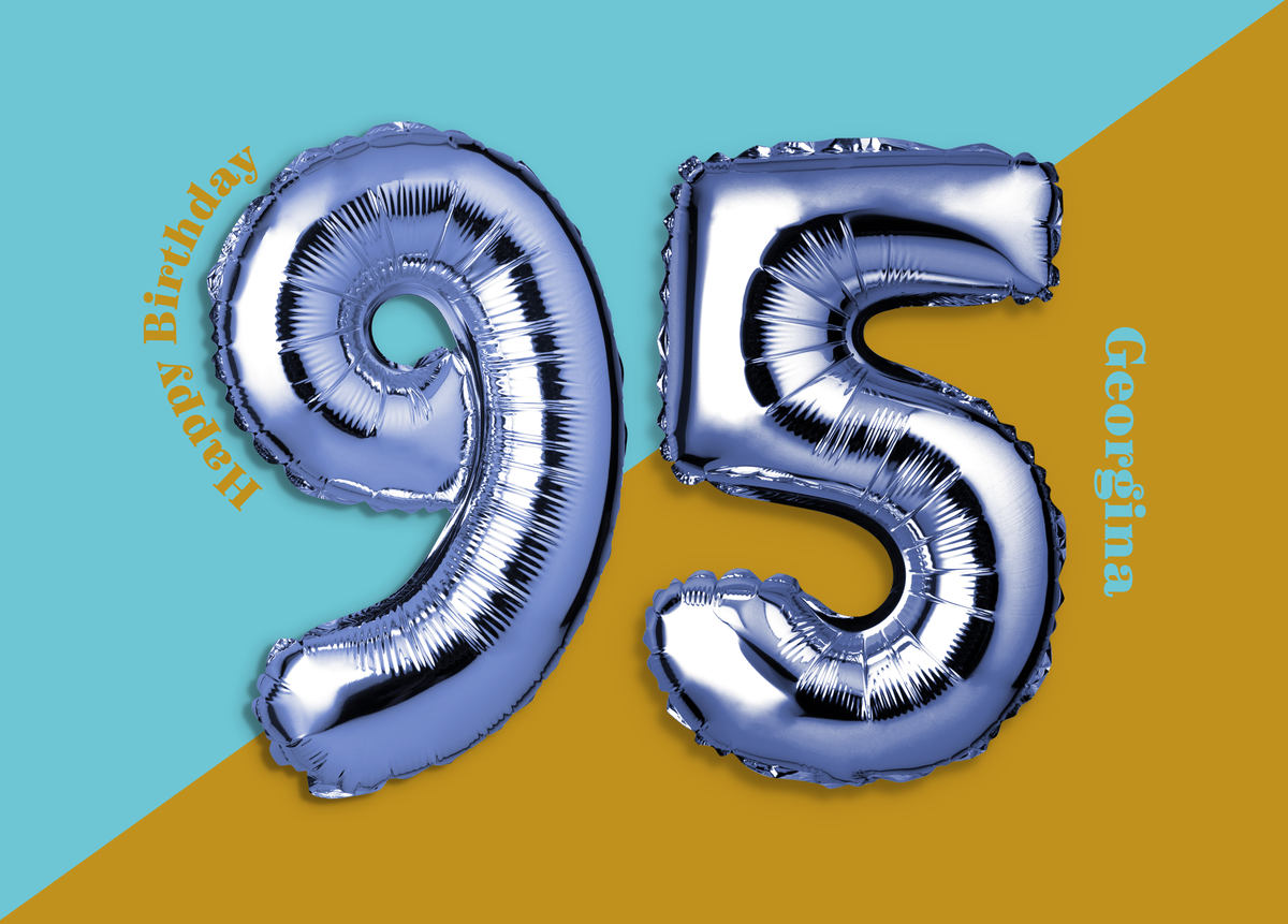 Personalised & Editable Foil Balloon 95th Birthday Card | Hallmark UK
