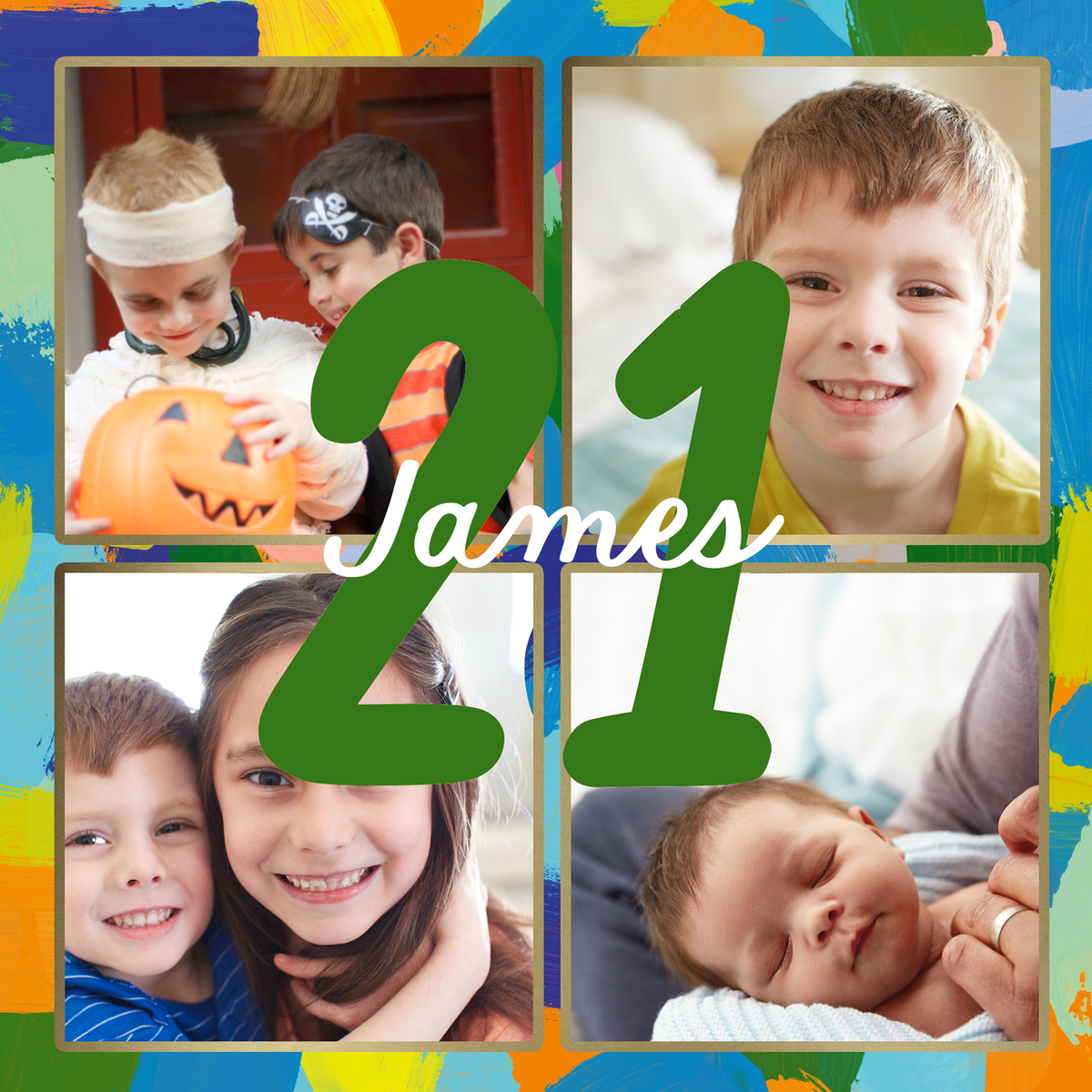 Colourful Personalised Photo Upload 21st Birthday Card | Hallmark UK