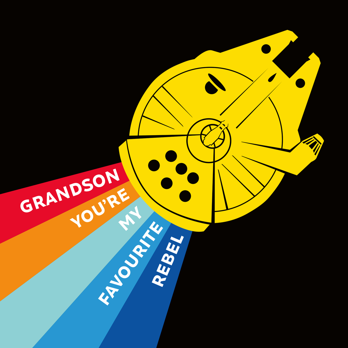 Personalised Millennium Falcon Grandson Birthday Card | Hallmark UK