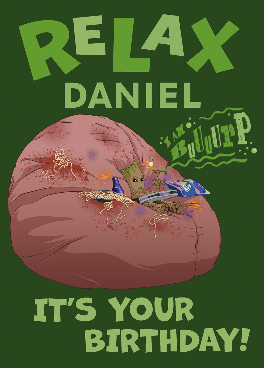 Personalised & Editable Relaxed Groot Birthday Card | Hallmark UK