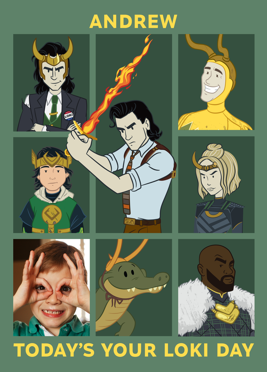 Personalised Photo Upload Loki Variants Birthday Card | Hallmark UK