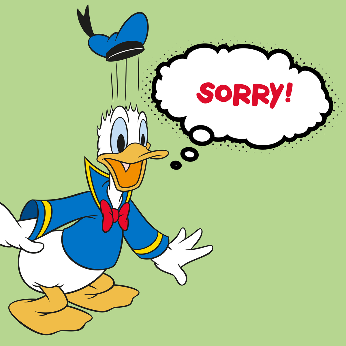 Personalised & Editable Green Donald Duck Sorry Card | Hallmark UK