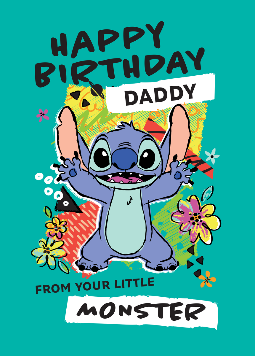 Personalised Editable Lilo & Stitch Birthday Card Daddy | Hallmark UK