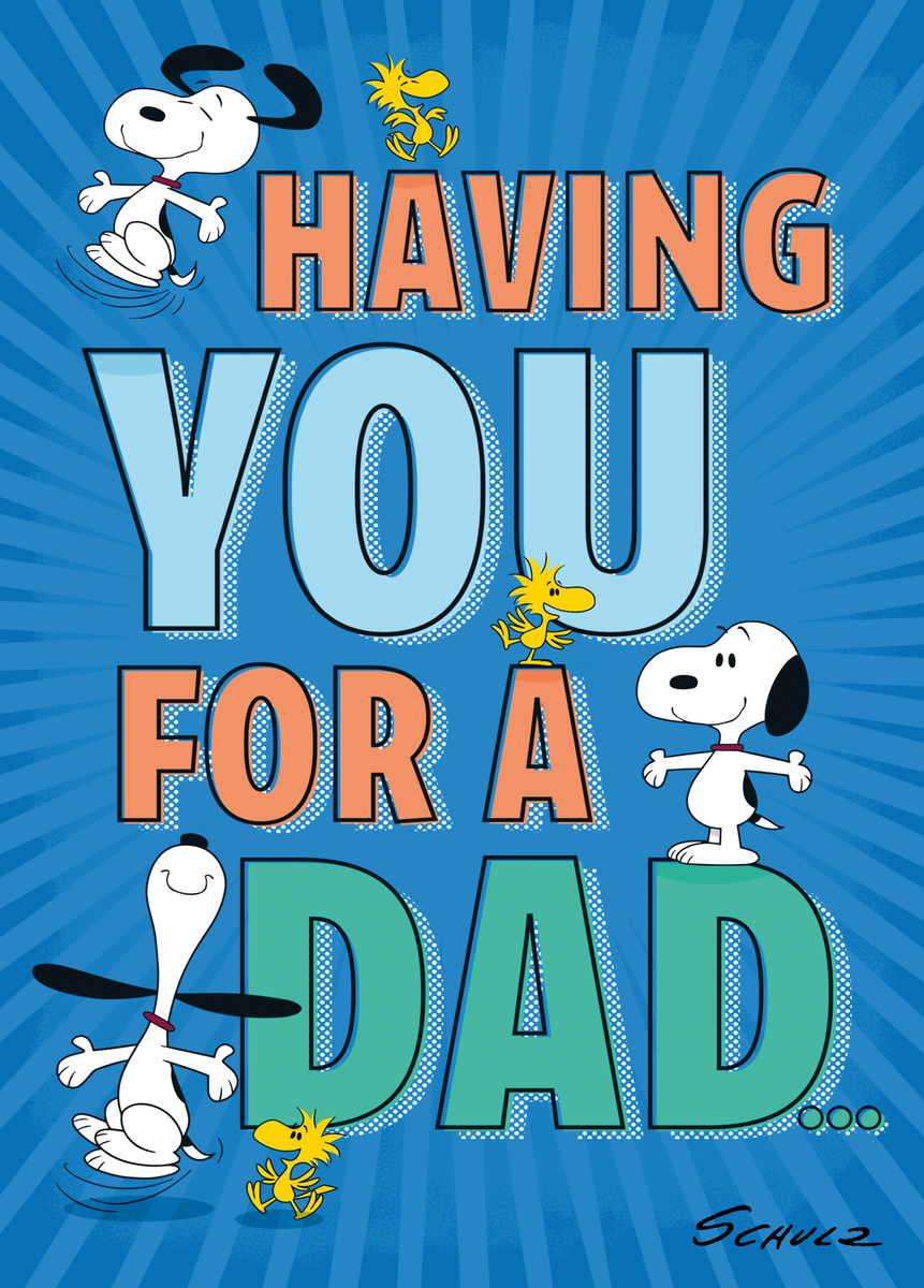 Personalised SNOOPY & WOODSTOCK Father's Day Card Dad | Hallmark UK