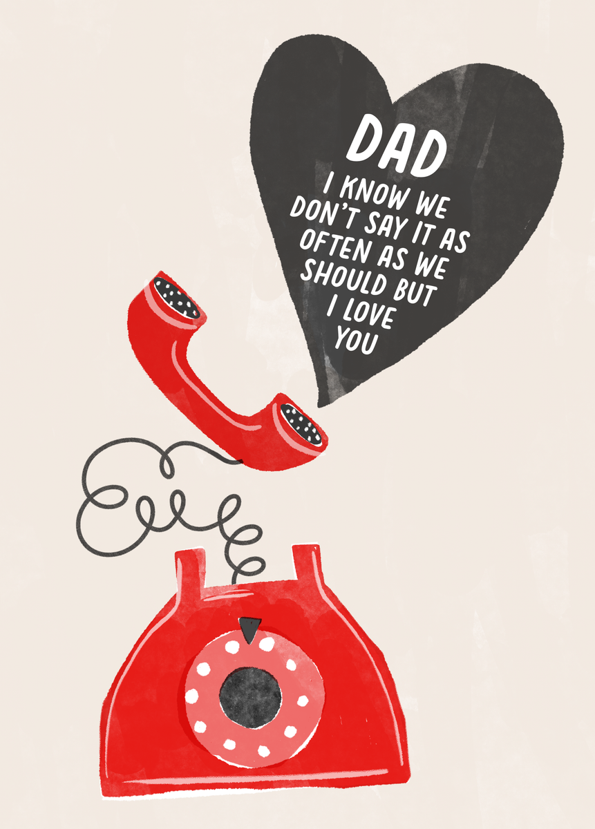 Personalised Editable Red Phone Dad Birthday Card | Hallmark UK