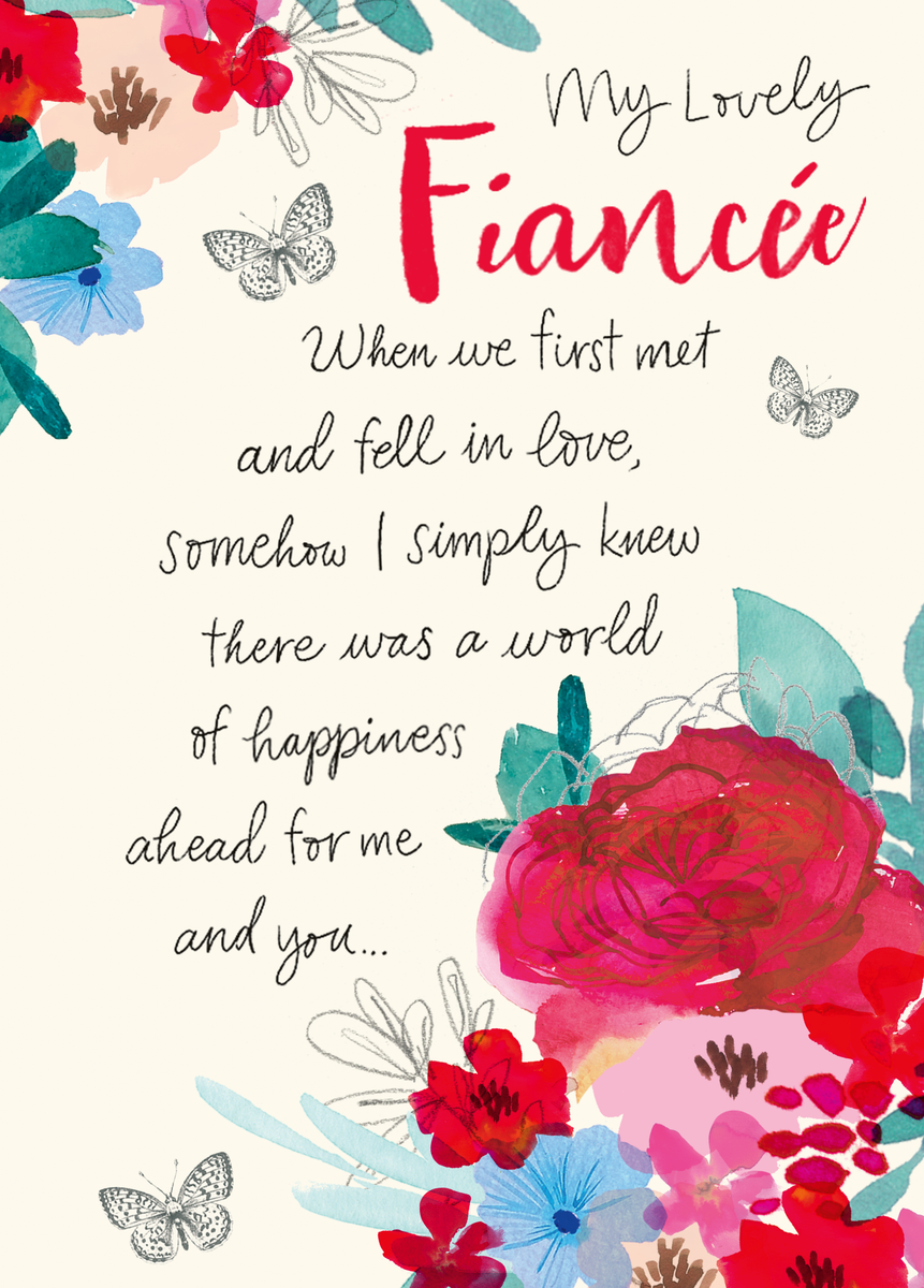 Personalised Willow Bouquet Birthday Card for Fiancee | Hallmark UK
