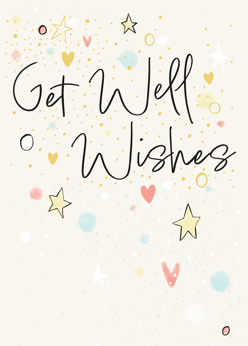 Personalised Stars & Hearts Get Well Soon Card | Hallmark