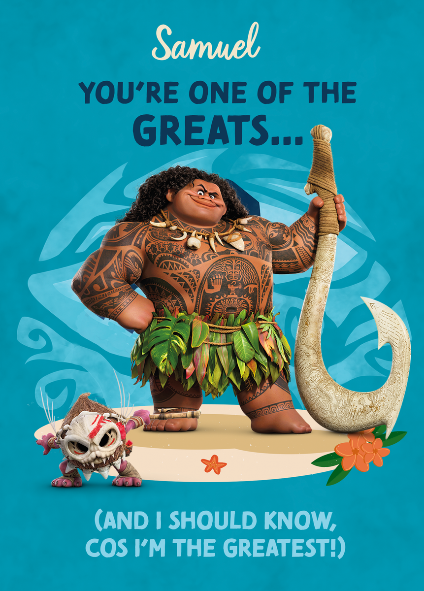 Personalised Moana 2 Maui & Kotu Birthday Card | Hallmark UK