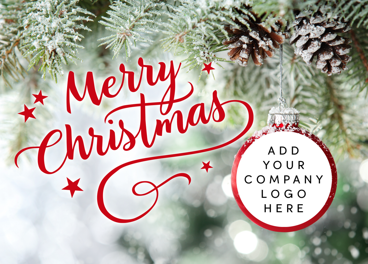 Personalised Photo Upload Frosty Pine Tree Christmas Card | Hallmark