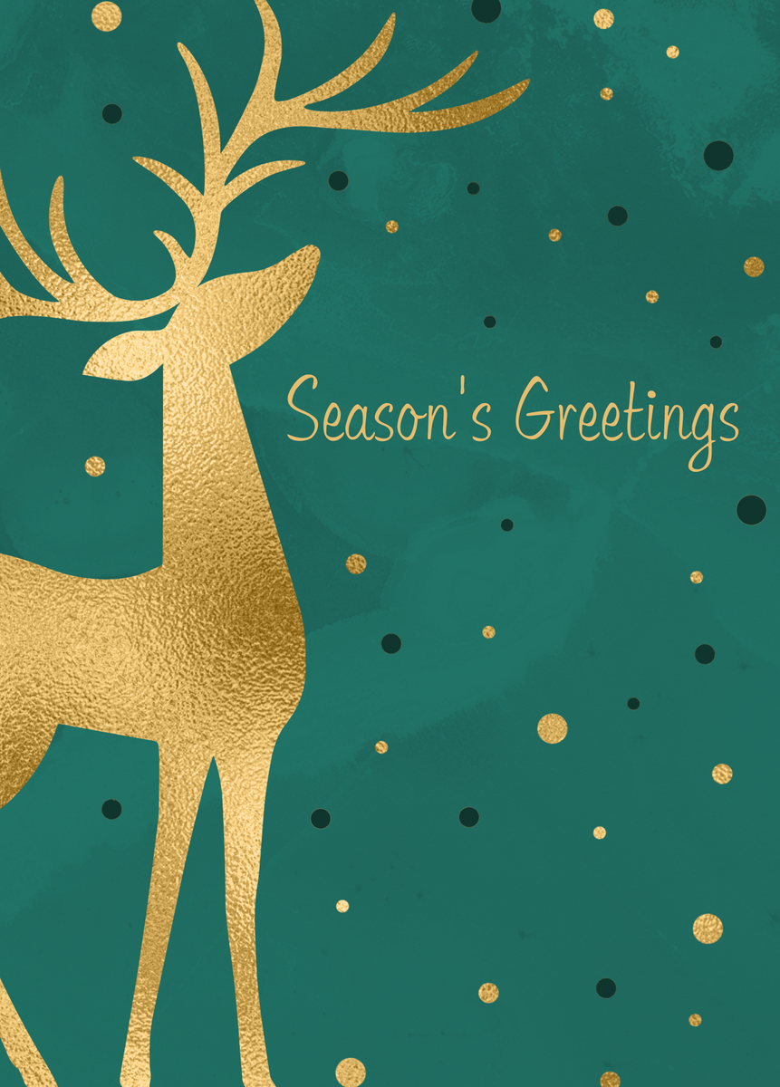 Personalised Editable Reindeer Silhouette Christmas Card | Hallmark