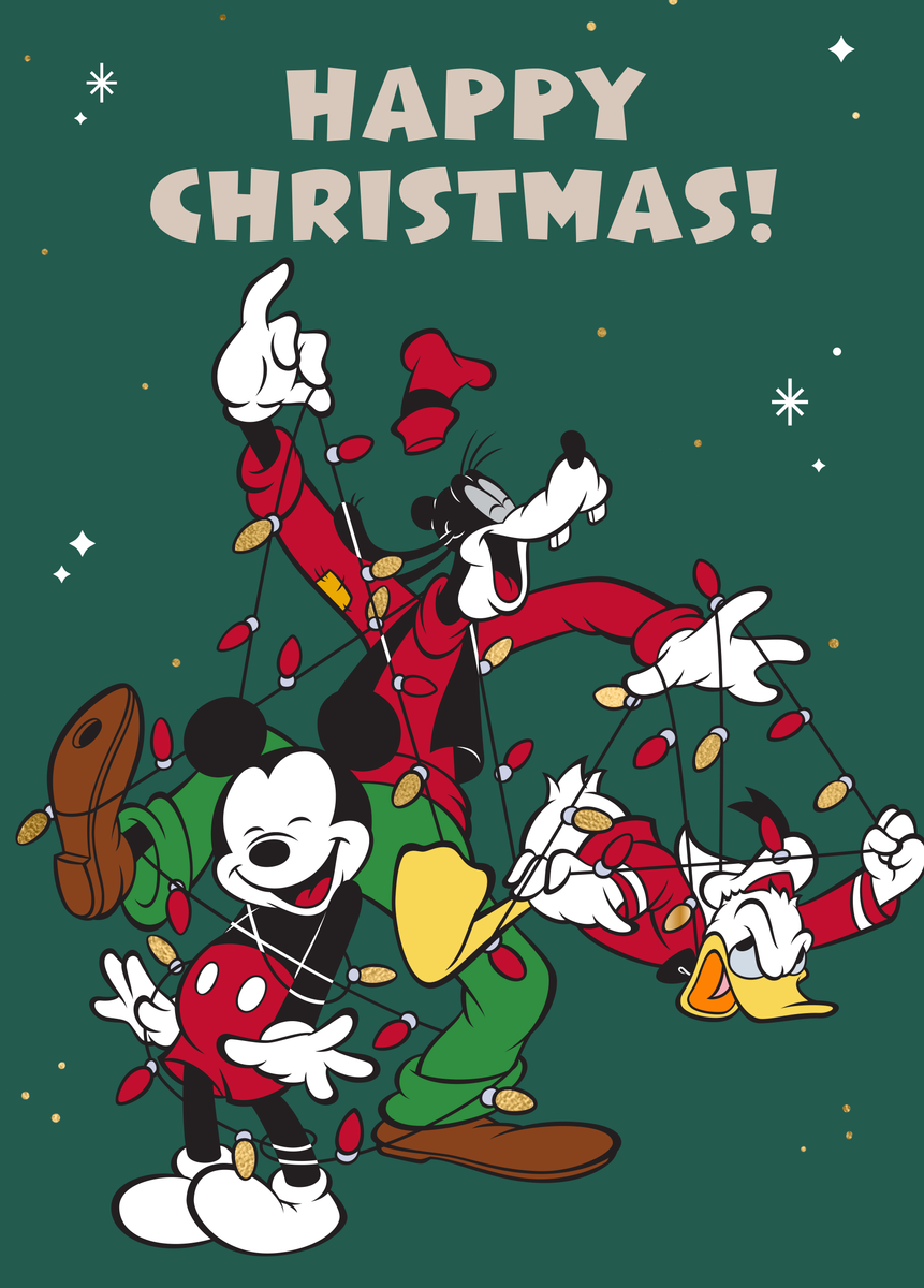 Personalised Disney Mickey Mouse Friends Christmas Card | Hallmark UK
