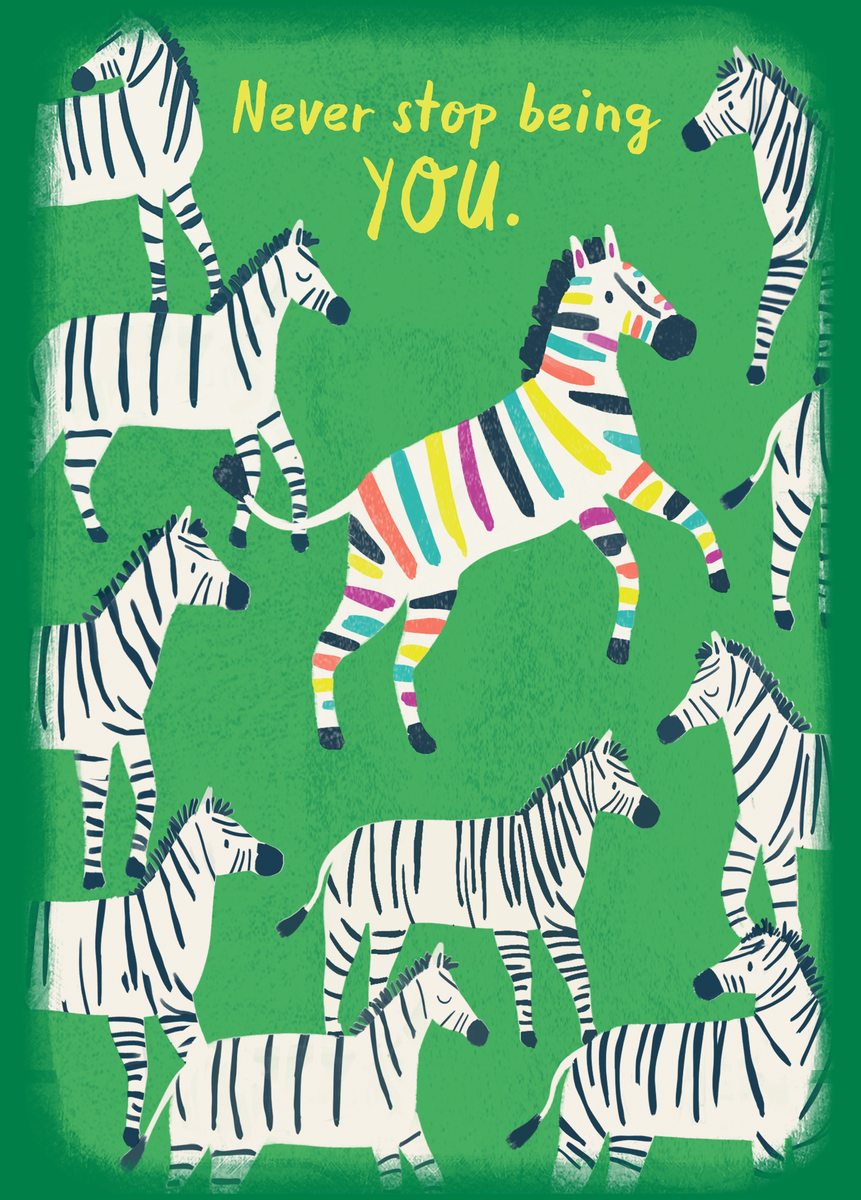 Personalised Rainbow Zebra Birthday Card | Hallmark
