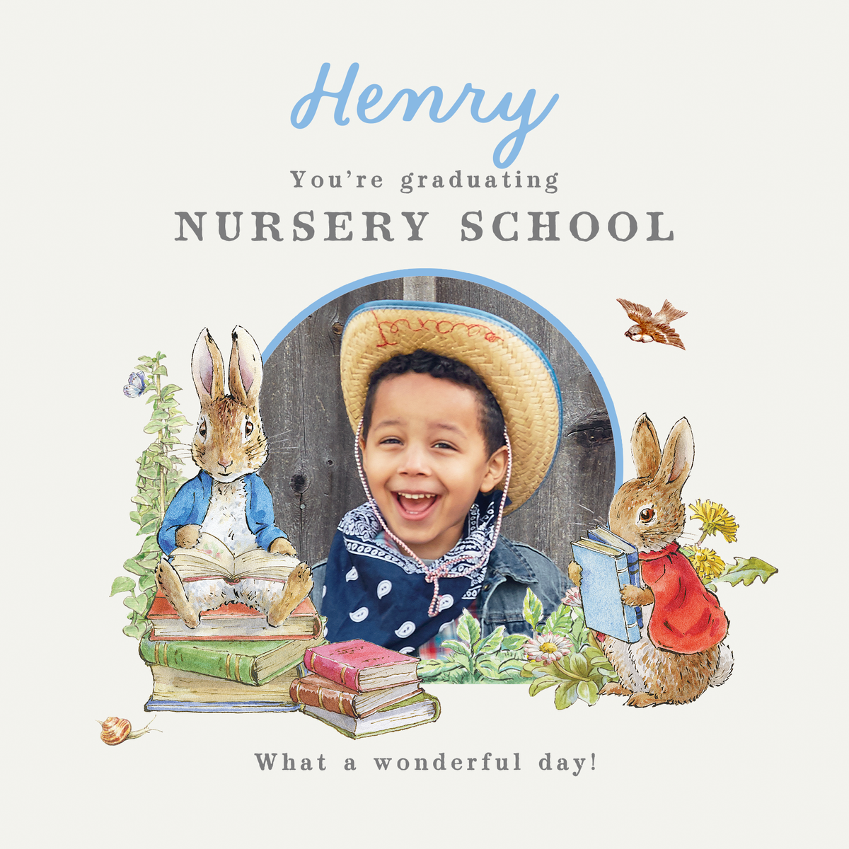 Personalised Peter Rabbit Nursery Graduation Card | Hallmark