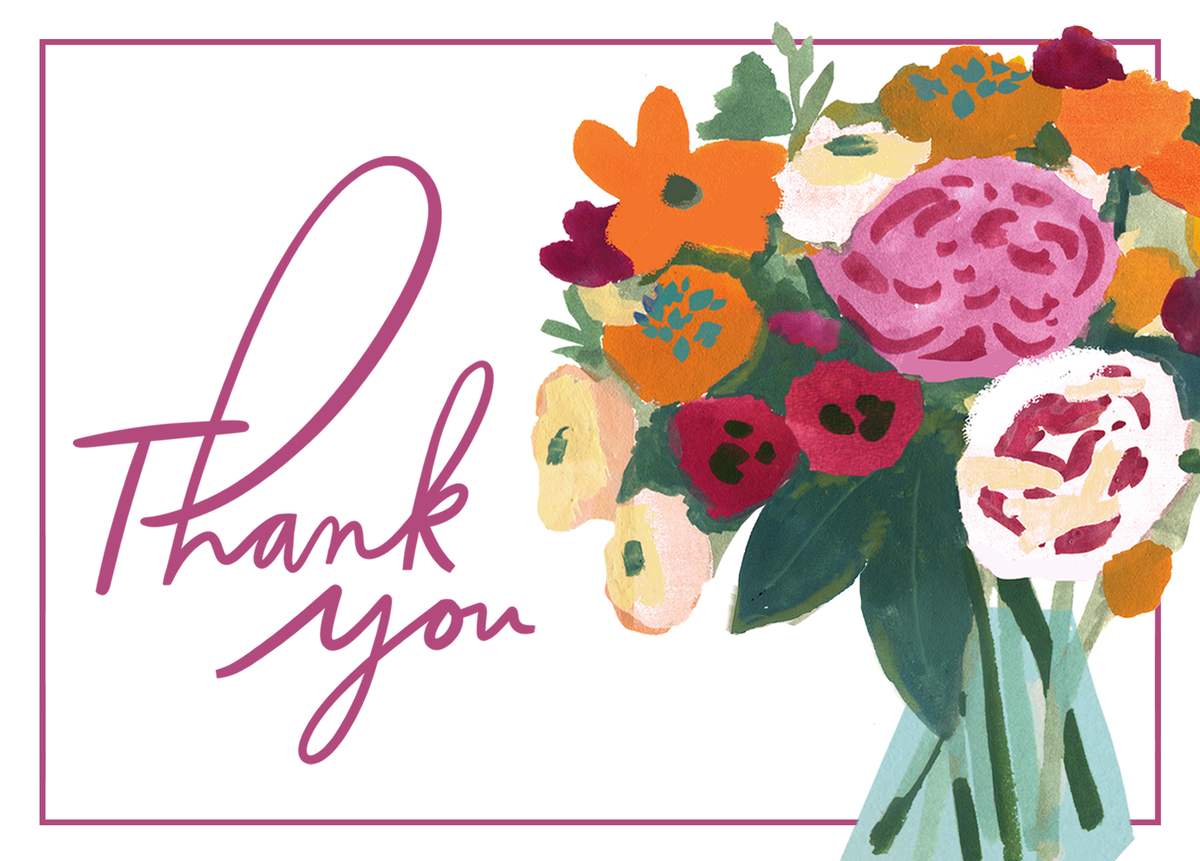 Personalised Bouquet of Flowers Thank You Card | Hallmark