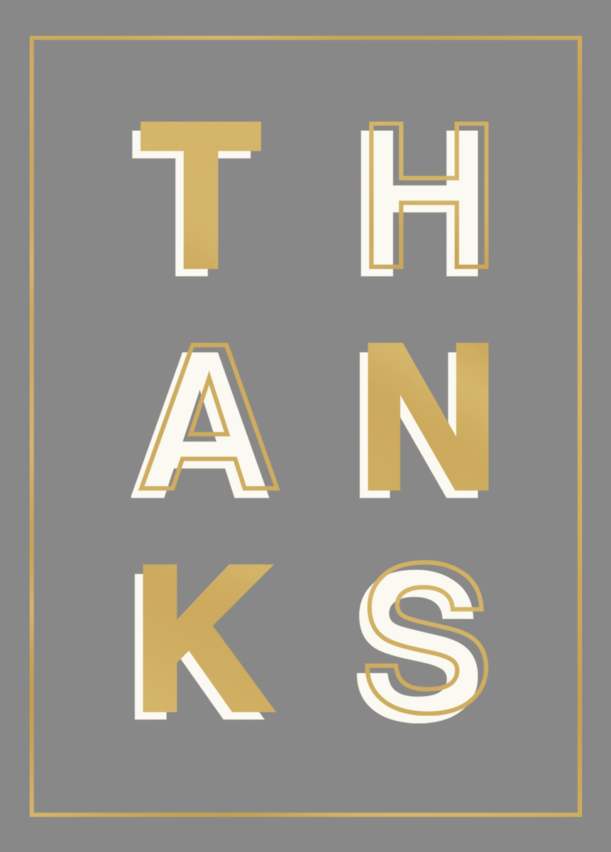 Personalised Grey 'Thanks' Thank You Card | Hallmark