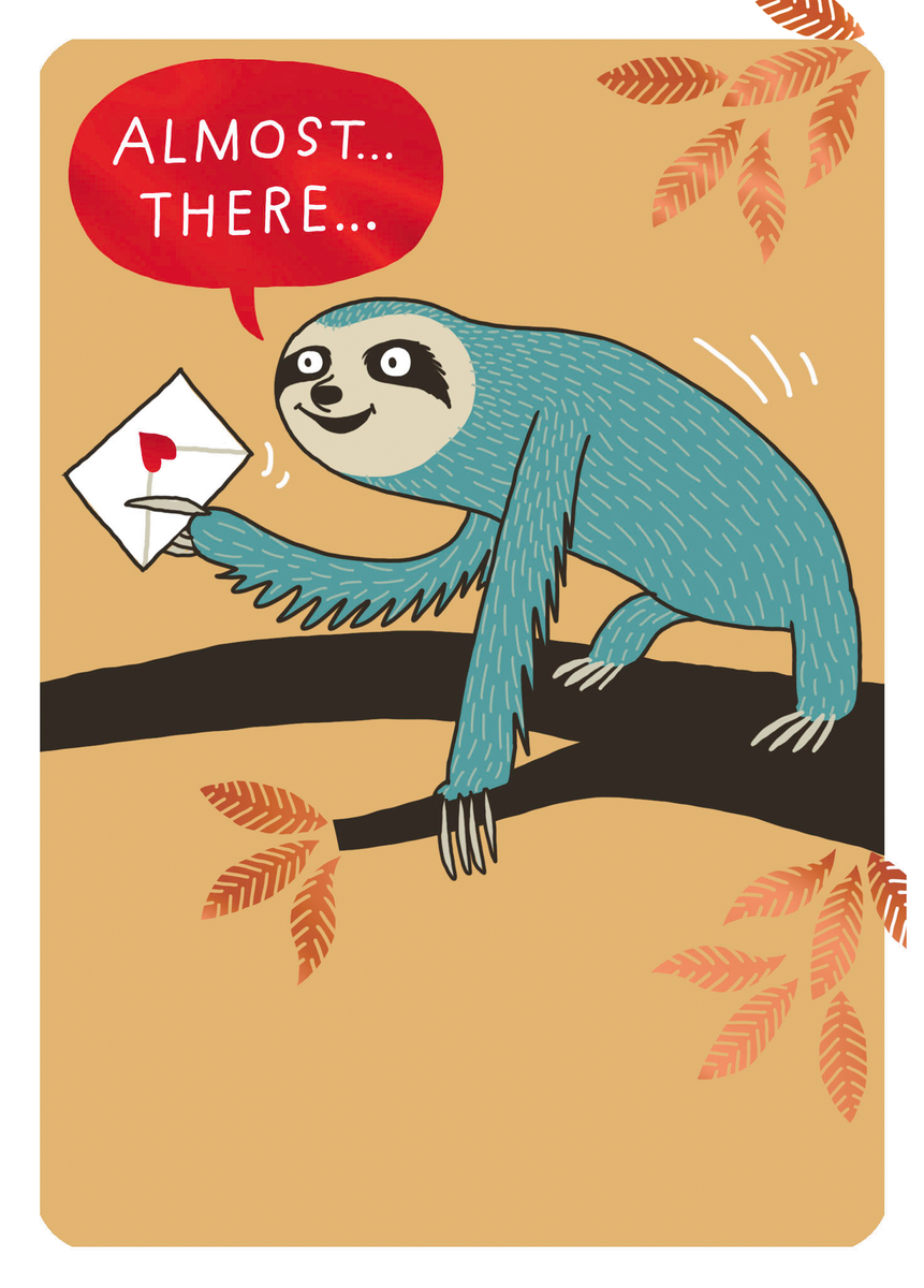 Personalised Funny Sloth Belated Birthday Card | Hallmark