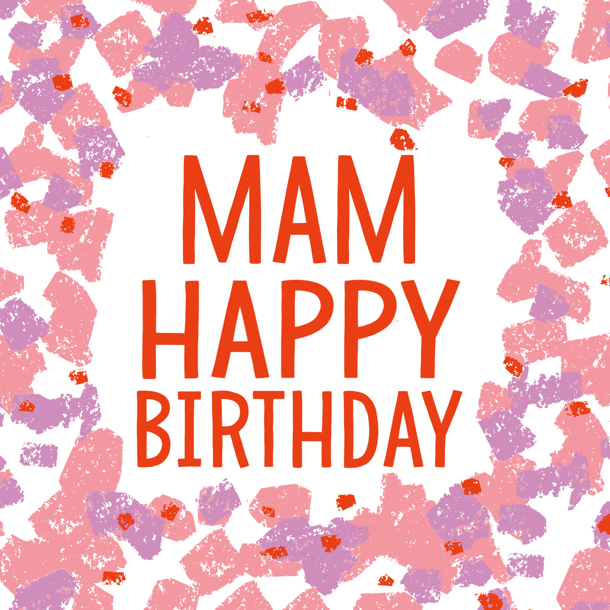Personalised Pink & Purple Shapes Birthday Card for Mam | Hallmark
