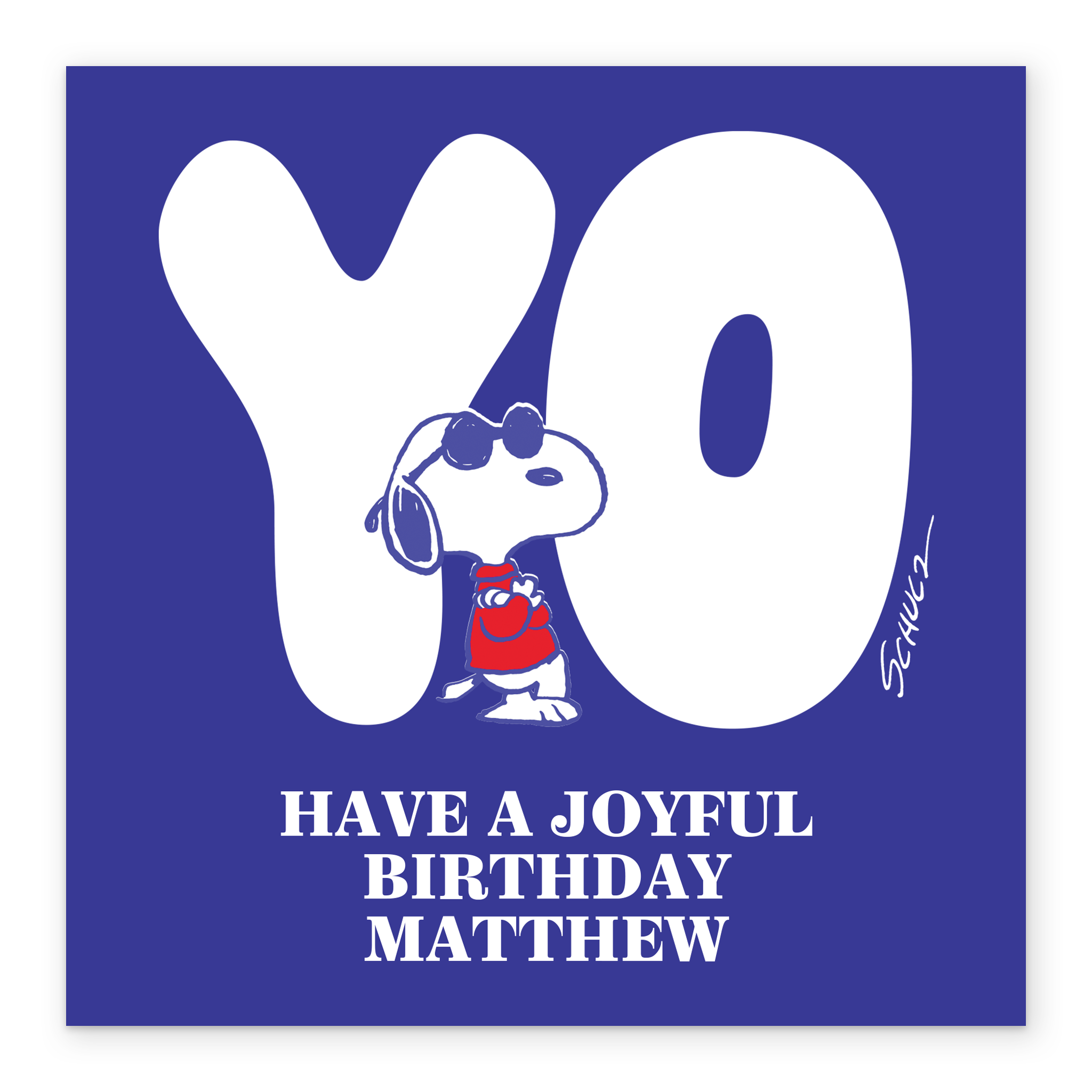 Personalised Editable PEANUTS™ SNOOPY 'Yo' Birthday Card | Hallmark