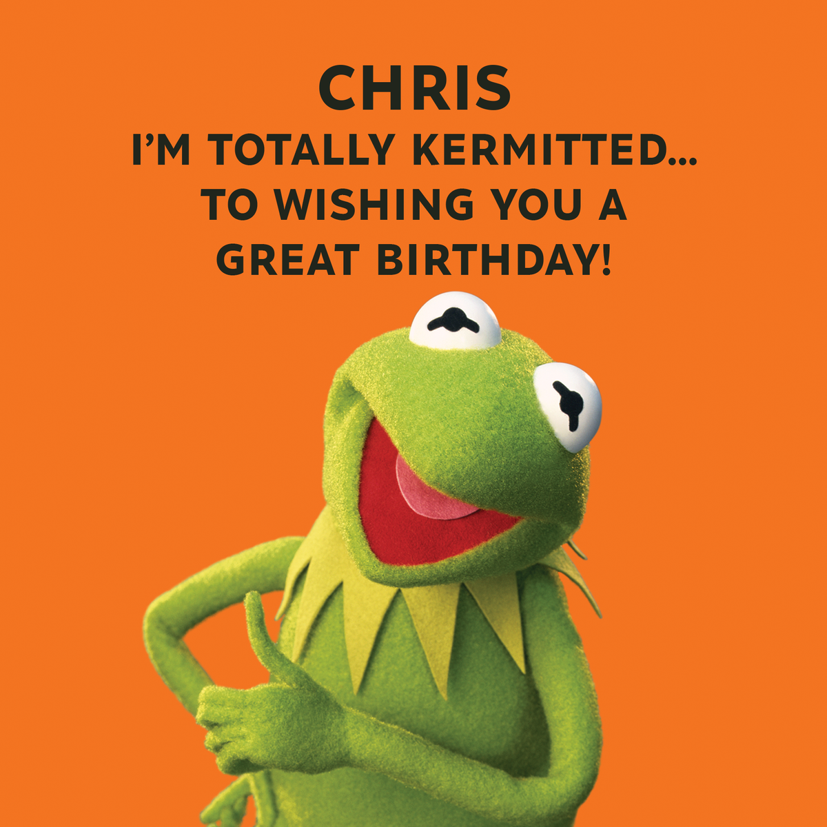 Personalised Editable Orange Kermit the Frog Birthday Card | Hallmark