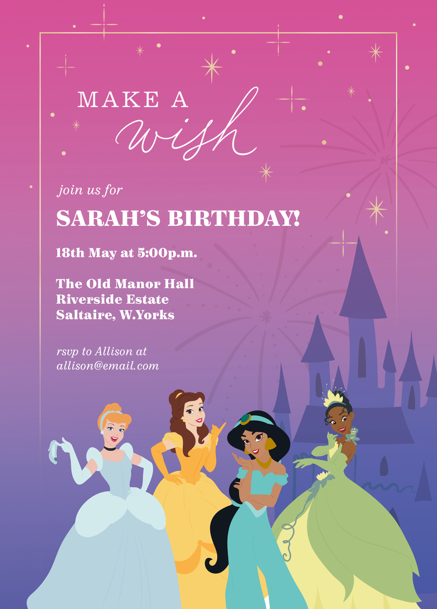 Personalised Disney Princess 'Enchanted Eve' Party Invite | Hallmark