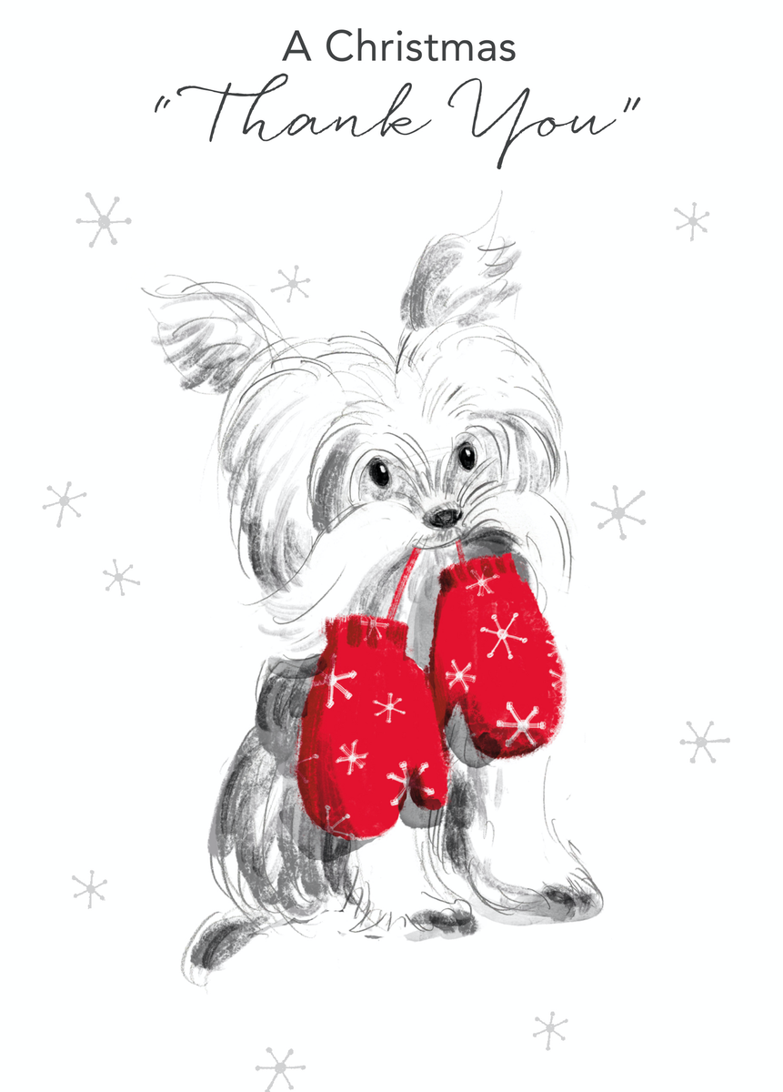 Personalised Cute Dog Thank You Christmas Card – Hallmark
