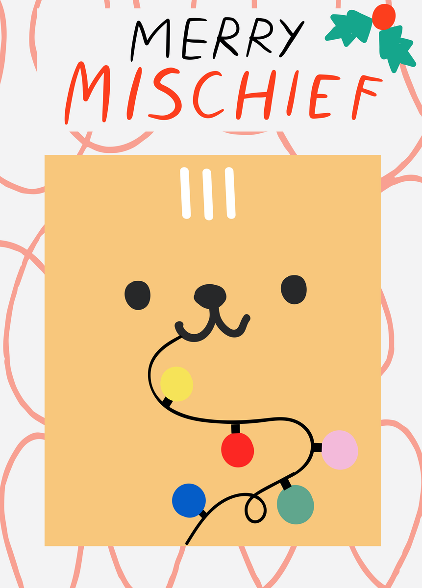 Personalised Cute Merry Mischief Christmas Card – Hallmark