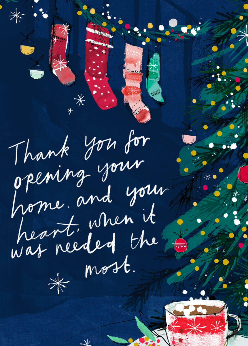 Personalised Thank You Christmas Stocking Card – Hallmark