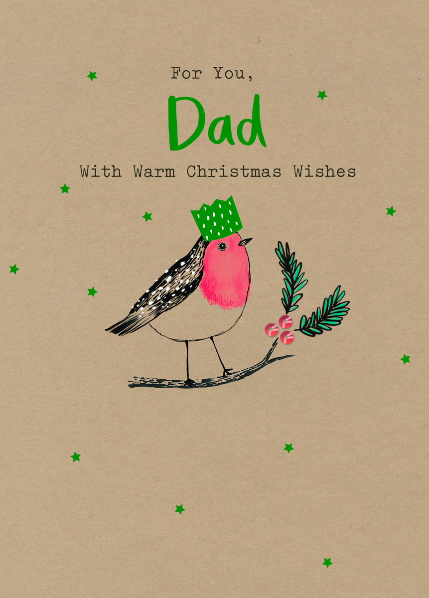 Personalised Robin Christmas Card For Dad – Hallmark