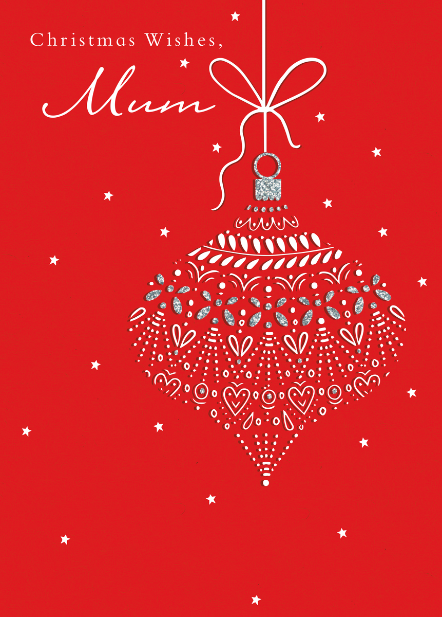 Personalised Bauble Christmas Card For Mum – Hallmark