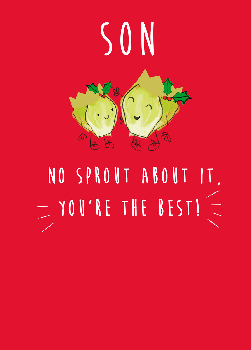 Personalised Son Christmas Sprouts Card – Hallmark