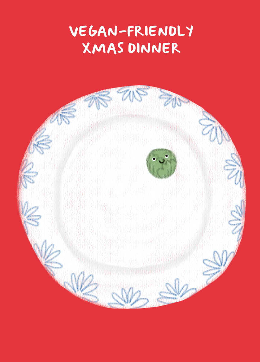 Personalised Vegan Christmas Dinner Card – Hallmark