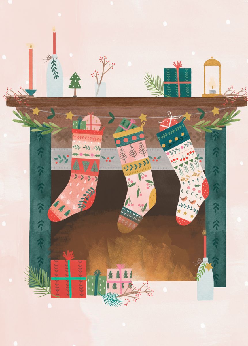 Personalised Chimney And Stockings Christmas Card – Hallmark