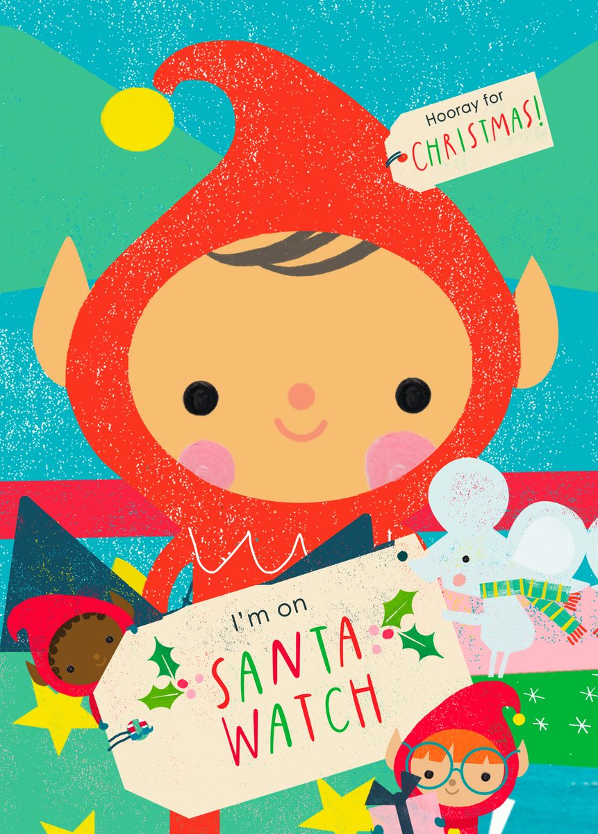 Personalised Santa Bedtime Watch Christmas Card – Hallmark