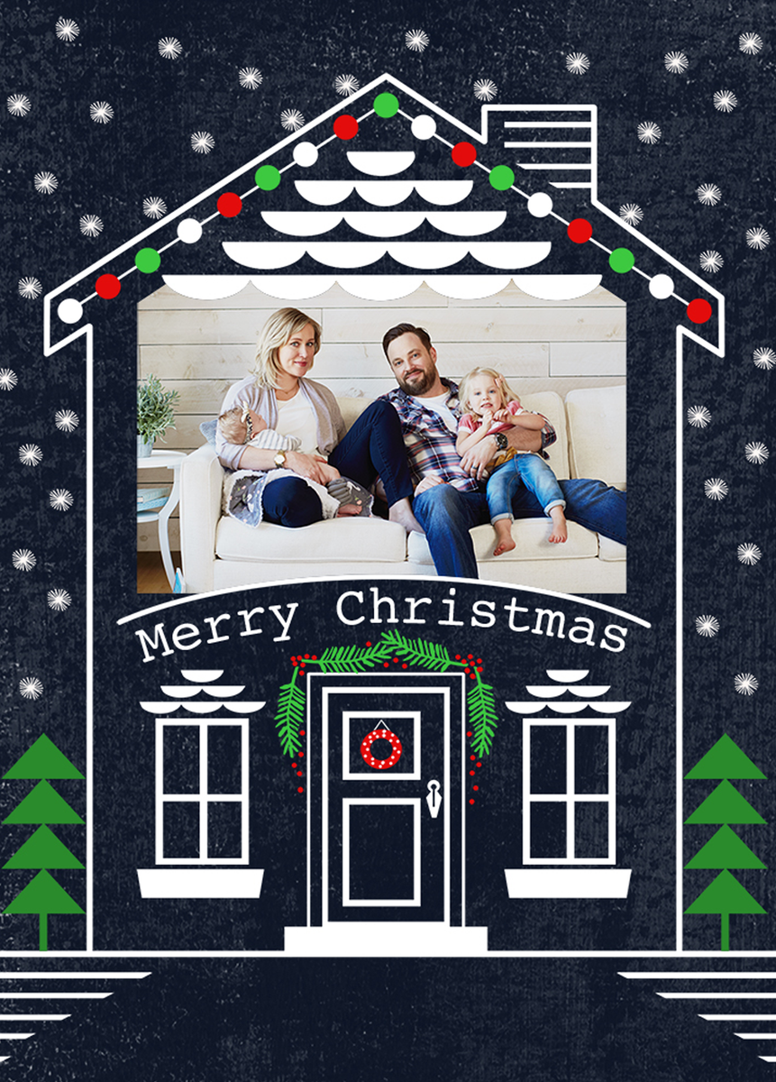 Personalised House Family Photo Christmas Card – Hallmark
